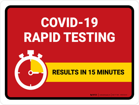 Covid-19 Rapid Testing Red Landscape - Wall Sign
