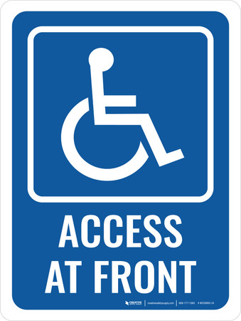 Access At Front Portrait - Wall Sign | Creative Safety Supply