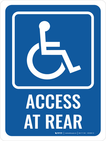 Access At Rear Portrait - Wall Sign