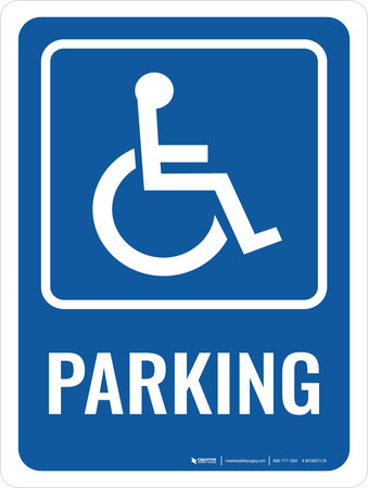 Accessible Parking Sign with Icon Portrait - Wall Sign