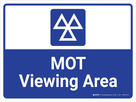 MOT Viewing Area Blue Landscape - Wall Sign
