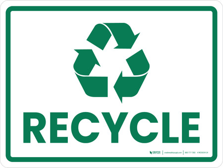 Recycle Green with Icon Landscape - Wall Sign