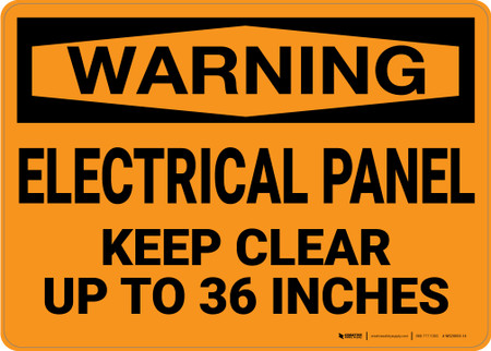 Warning: Electrical Panel Keep Clear 36 Inches - Wall Sign