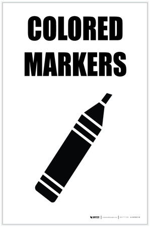 Colored Markers with Icon Portrait - Label