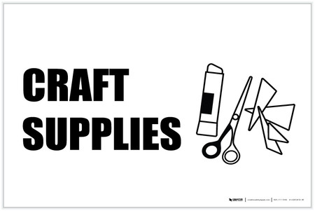 Craft Supplies with Icon Landscape - Label