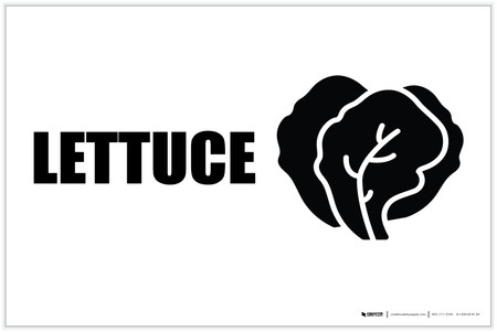Lettuce with Icon Landscape - Label | Creative Safety Supply