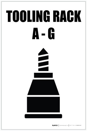 Tooling Rack A-G with Icon Portrait - Label | Creative Safety Supply