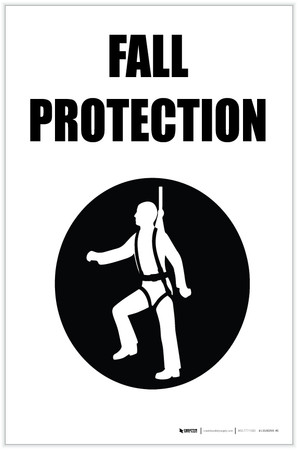 Fall Protection with Icon Portrait - Label