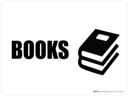 Books with Icon Landscape - Wall Sign