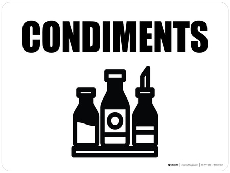 Condiments with Icon Landscape - Wall Sign