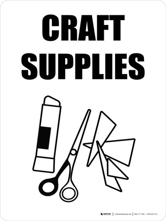 Craft Supplies with Icon Portrait - Wall Sign