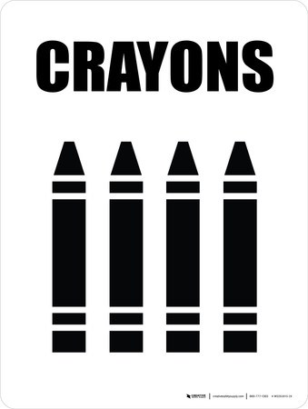 Crayons with Icon Portrait - Wall Sign