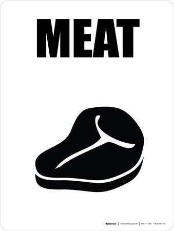 Meat with Icon Portrait - Wall Sign