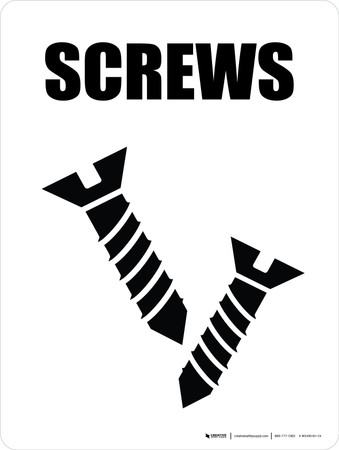 Screws with Icon Portrait - Wall Sign | Creative Safety Supply