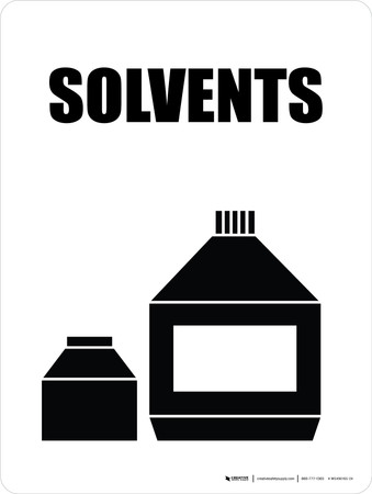 Solvents with Icon Portrait - Wall Sign | Creative Safety Supply