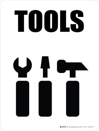 Tools with Icon Portrait - Wall Sign