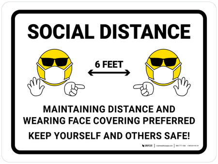 Social Distance Maintaining Distance and Wearing Face Covering ...