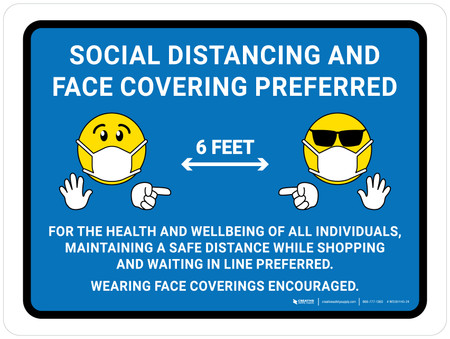 Social Distancing And Face Covering Preferred Maintaining Distance And ...
