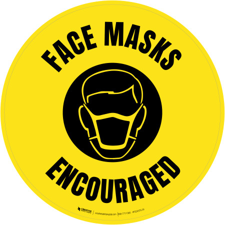 Face Masks Encouraged With Icon Circular - Floor Sign | Creative Safety ...