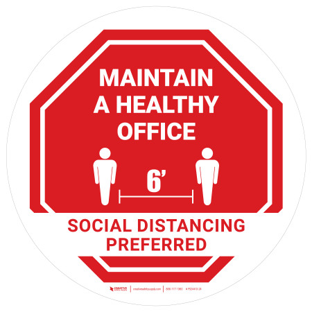 Maintain A Healthy Office Social Distancing Preferred Stop Circular ...