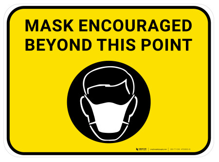 Mask Encouraged Beyond This Point Rectangular - Floor Sign | Creative ...