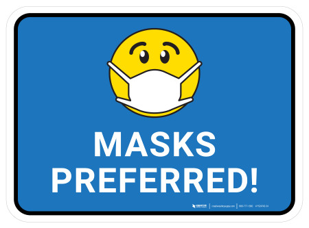 Masks Preferred Blue Rectangular - Floor Sign