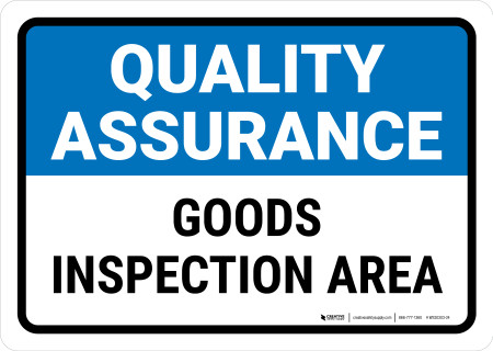 Quality Assurance: Goods inspection area Landscape - Wall Sign ...