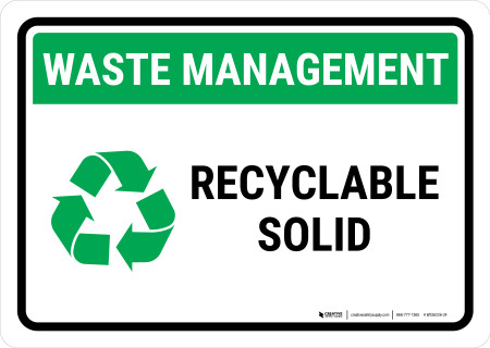 Waste Management: Recyclable Solid Landscape - Wall Sign