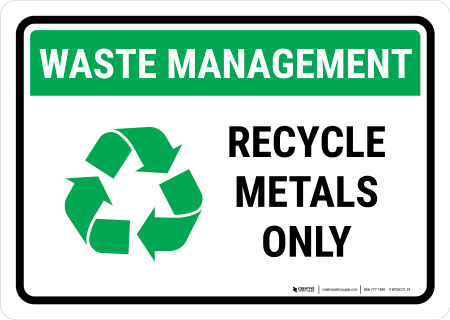 Waste Management: Recycle Metals Landscape - Wall Sign | Creative ...