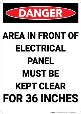 Danger: Keep Electrical Panel Clear Portrait - Wall Sign