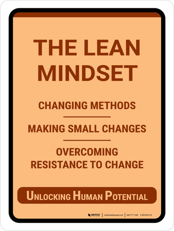 The Lean Mindset Portrait - Wall Sign