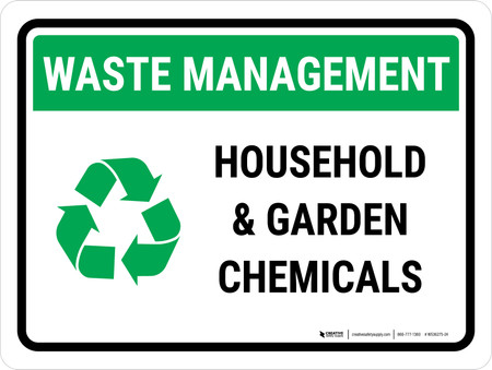Waste Management - Household & Garden Chemicals Landscape - Wall Sign ...
