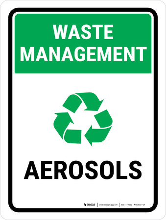 Waste Management - Aerosols Portrait - Wall Sign