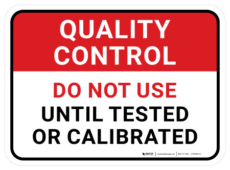 Quality Control: Do Not Use Until Tested Or Calibrated Rectangular ...
