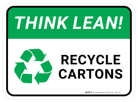 Think Lean Recycle Cartons Rectangular - Floor Sign