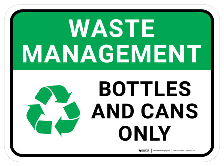 Waste Management: Cans And Bottles Only - Floor Sign