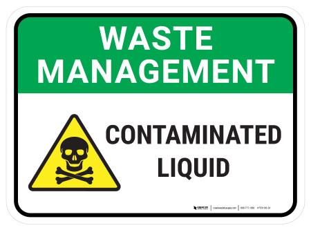 Waste Management: Contaminated Liquid with Hazard Icon Rectangular ...