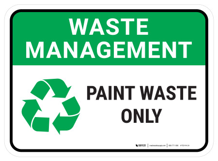 Waste Management: Paint Waste Rectangular - Floor Sign