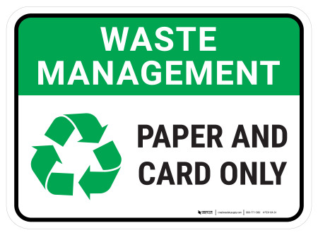 Waste Management: Recycle Paper And Card Rectangular - Floor Sign
