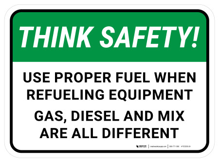 Think Safety: When Refueling Rectangular - Floor Sign