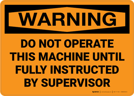 Warning: Machine Automatically Controlled Be Instructed By Supervisor ...