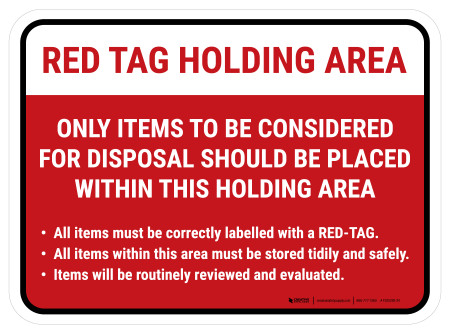 Red Tag Holding Area Rectangle - Floor Sign | Creative Safety Supply