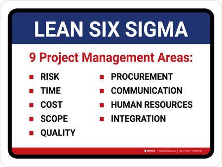 Lean 6 Sigma 9 Project Management Landscape - Wall Sign