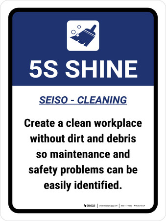 5S Shine Portrait - Wall Sign | Creative Safety Supply