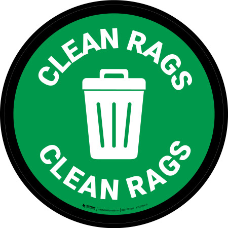 5S Clean Rags Circular - Floor Sign