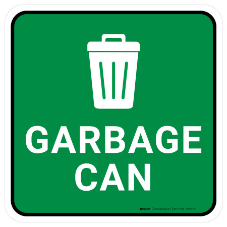 5S Garbage Can Square - Floor Sign
