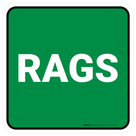 5S Rags Green Square - Floor Sign