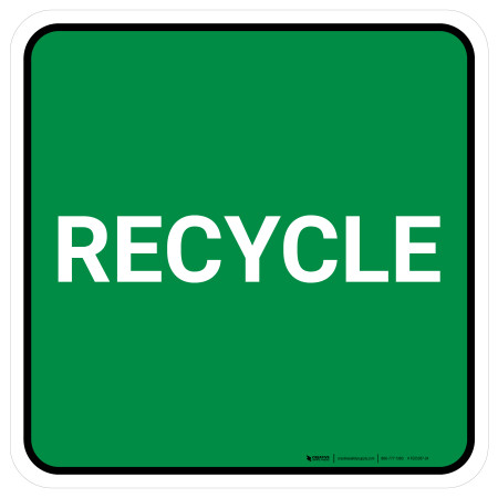 5S Recycle Green Square - Floor Sign | Creative Safety Supply