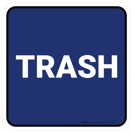 5S Basura Cuadrado Azul - Letrero De Piso