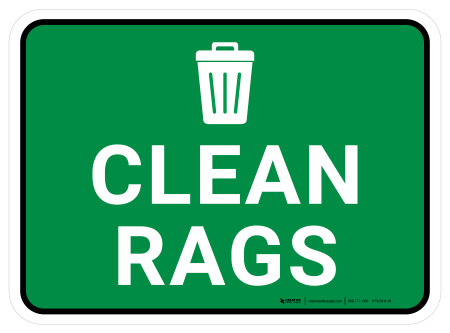 5S Clean Rags Rectangle - Floor Sign